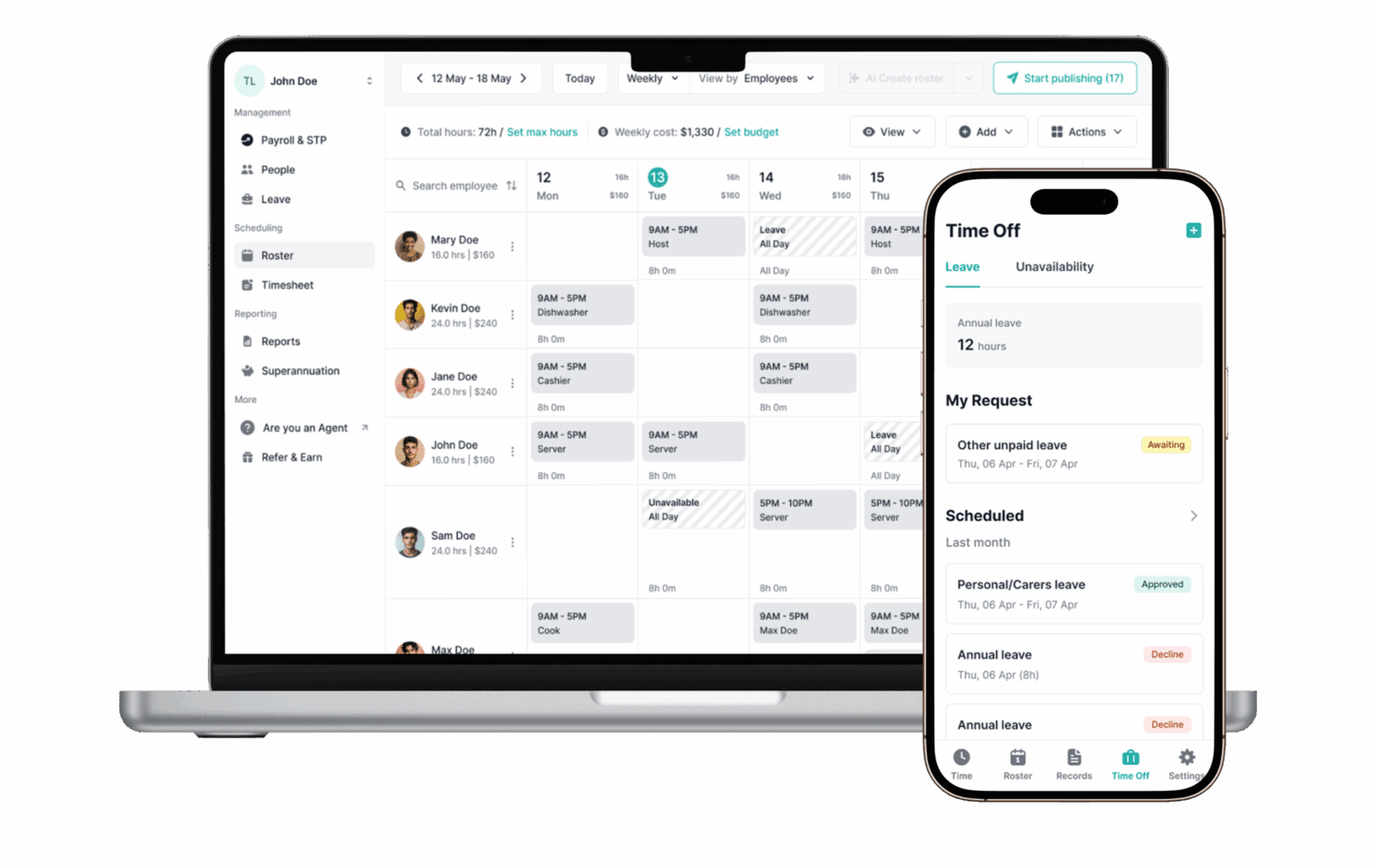 Timesheet Software - Mobile & Desktop | Payroller