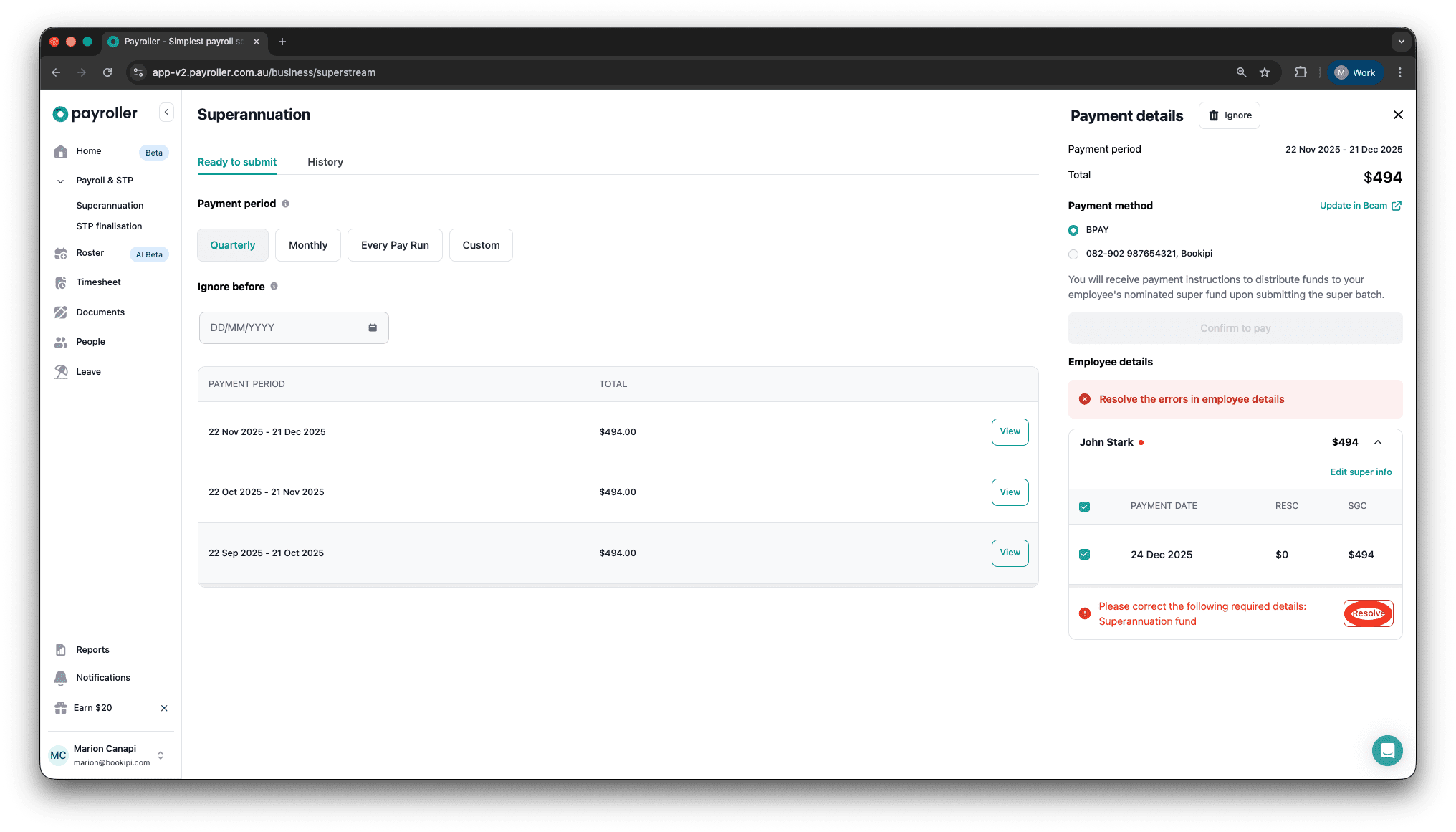 How To Set Up & Submit Super Payments Via BEAM | Payroller
