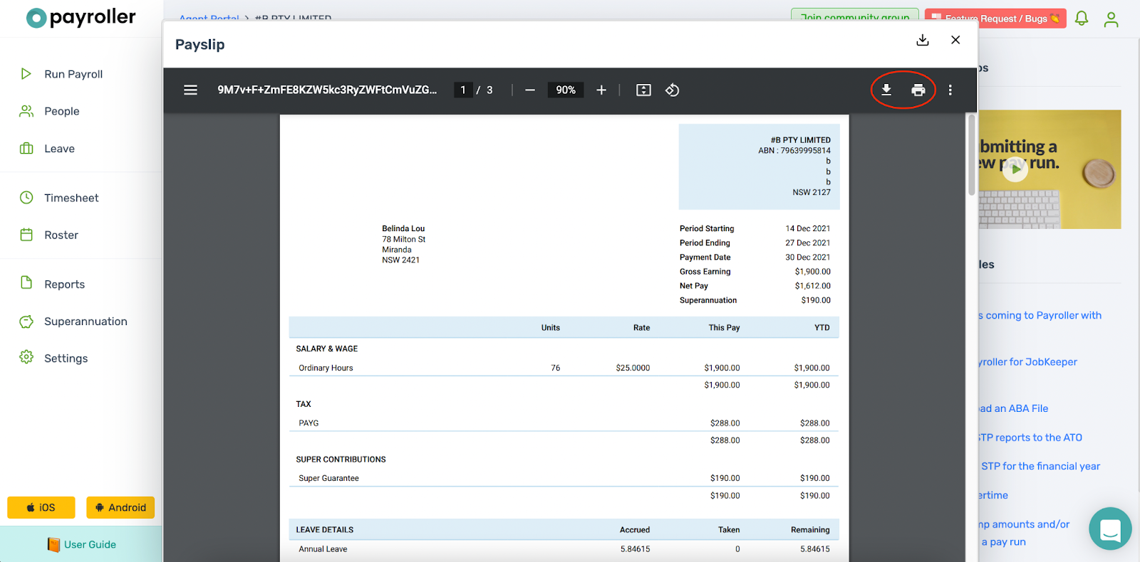 How To Send, View & Print Payslips | Payroller Australia
