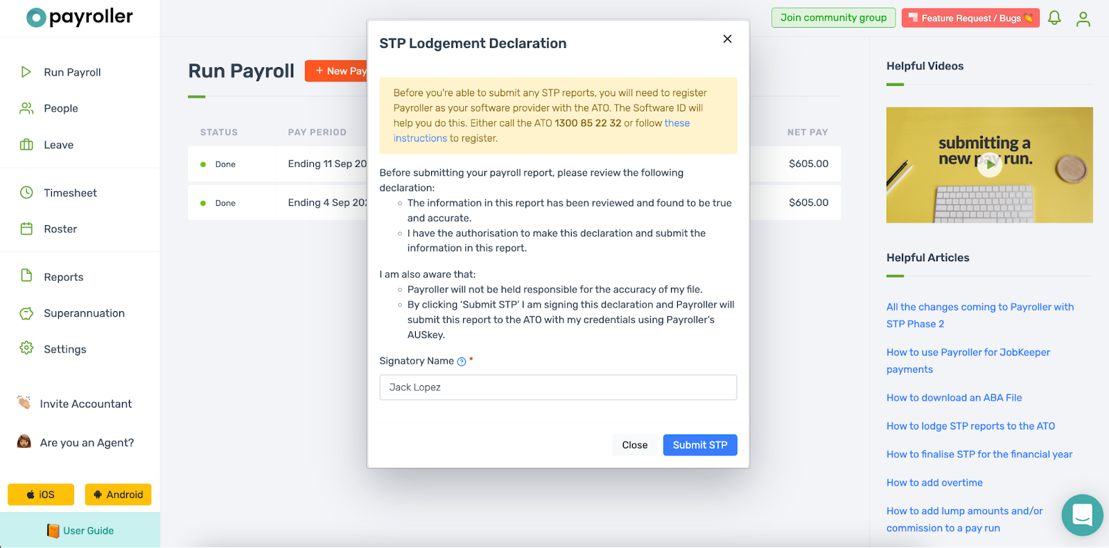 How To Enable & Submit Single Touch Payroll (STP) | Payroller