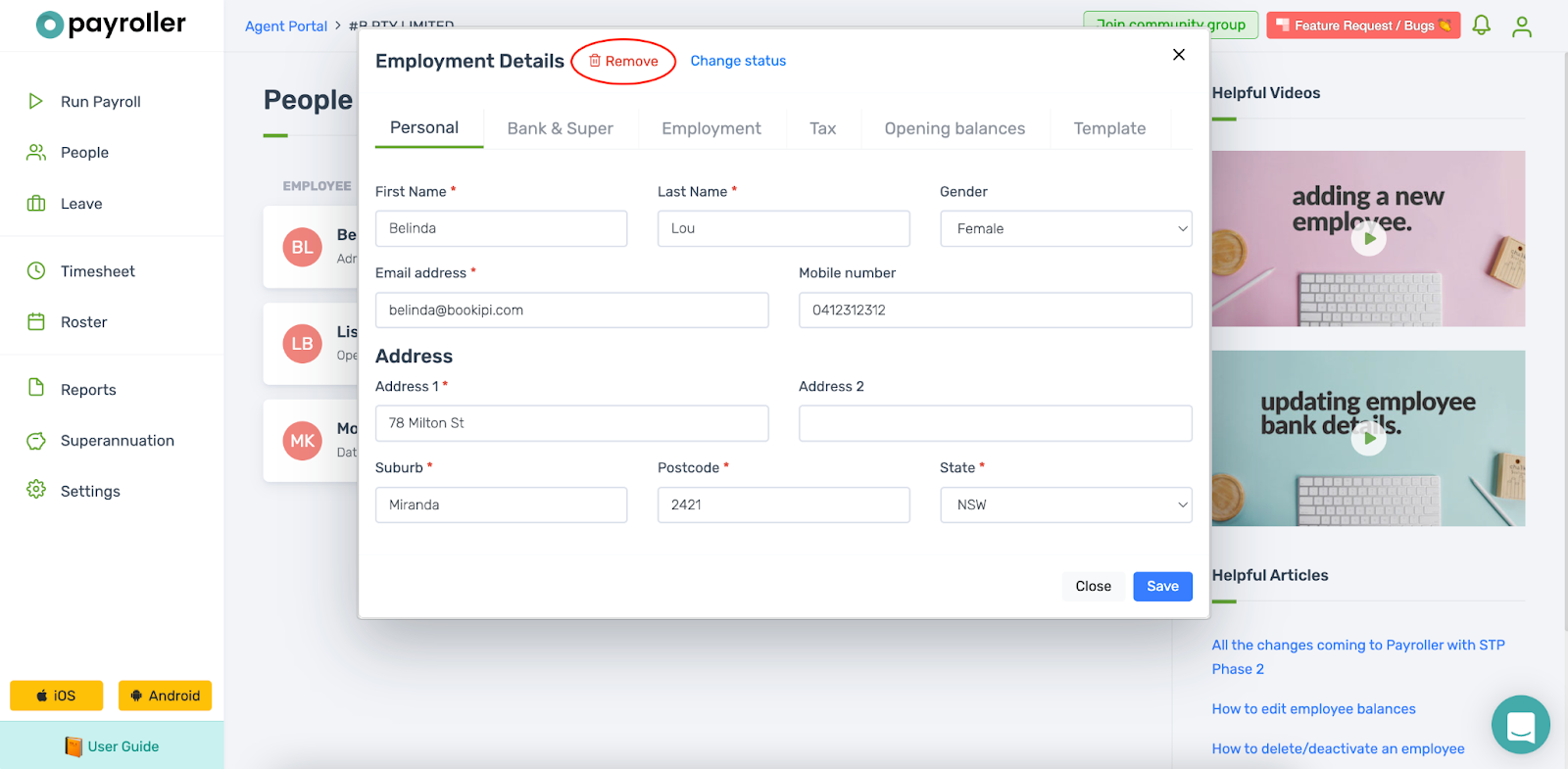 How To Delete Employees From Your Account | Payroller Australia