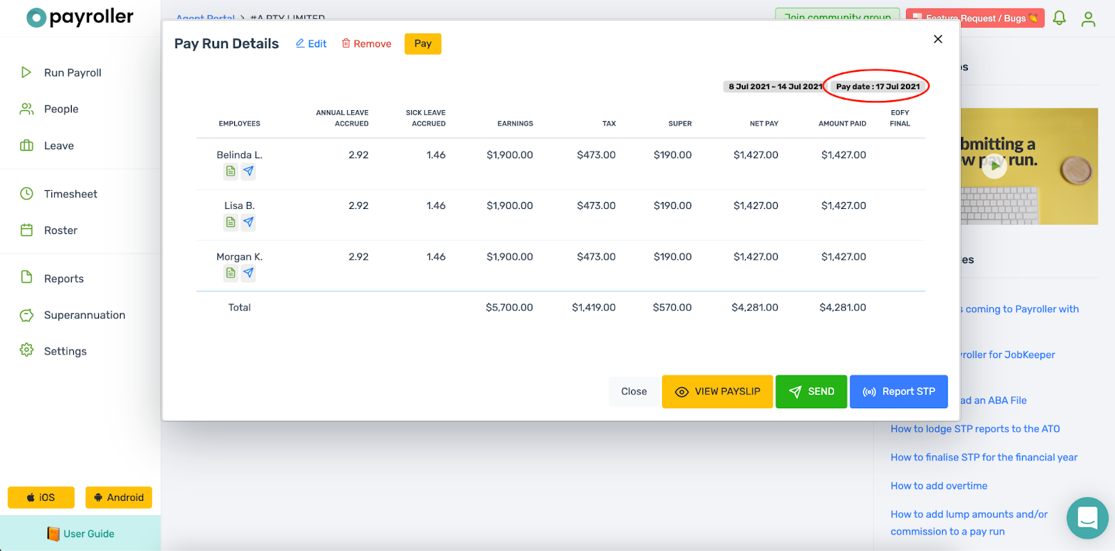 How To Check Payment Dates On Completed Pay Runs | Payroller
