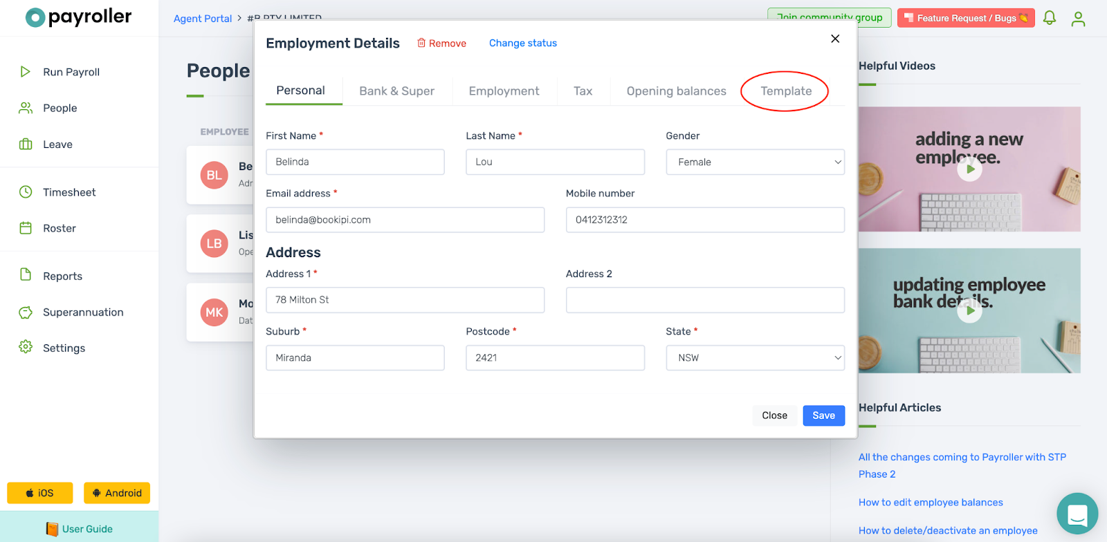 How To Use Pay Templates In Payroller For Easy STP | Payroller