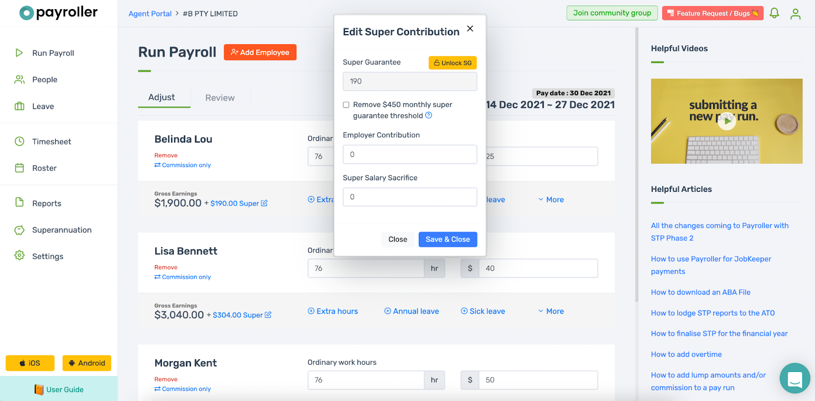 How To Add Employer Contributions To Employee Super | Payroller