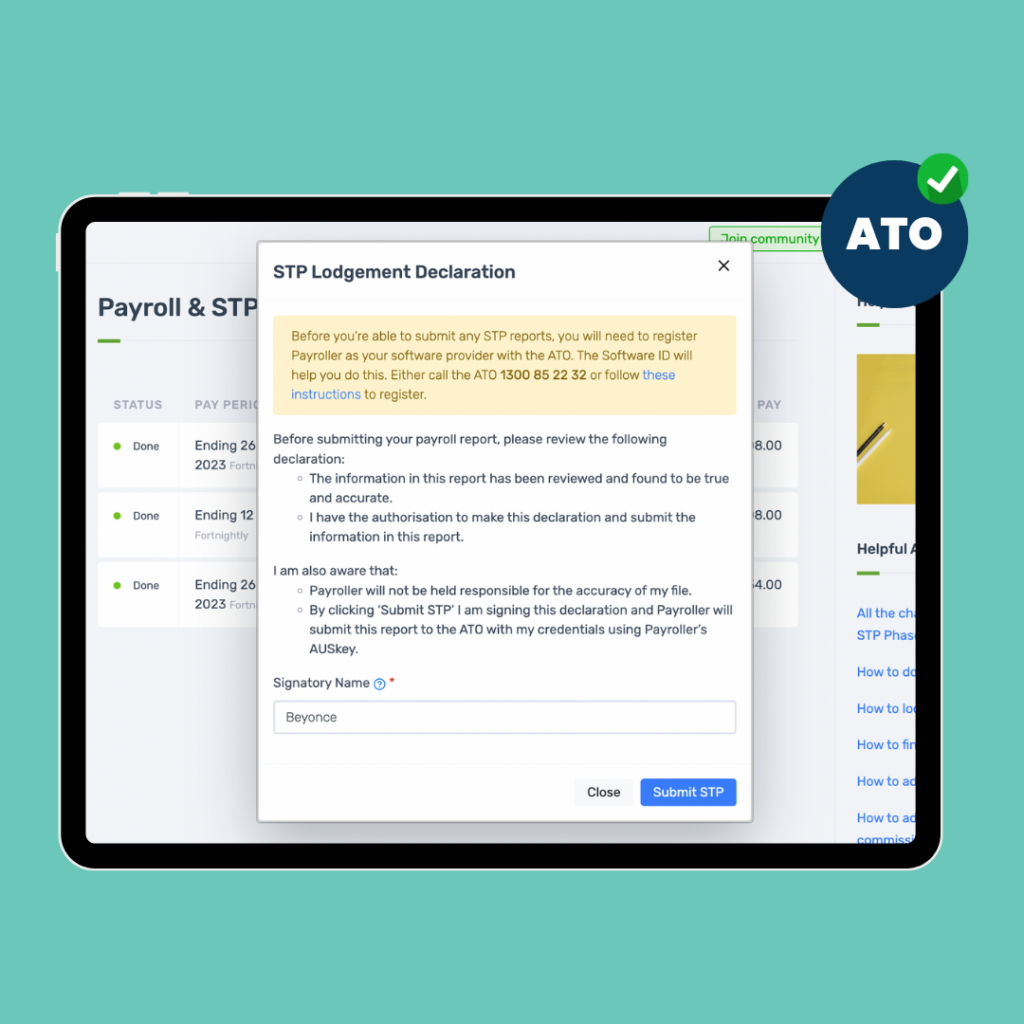 Easiest STP, Payslip Small Business Solution | Payroller Australia