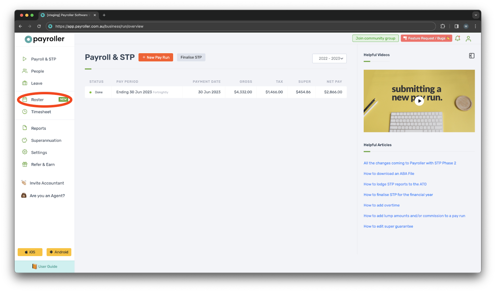 How To Add A Shift Set Rosters Payroller Australia