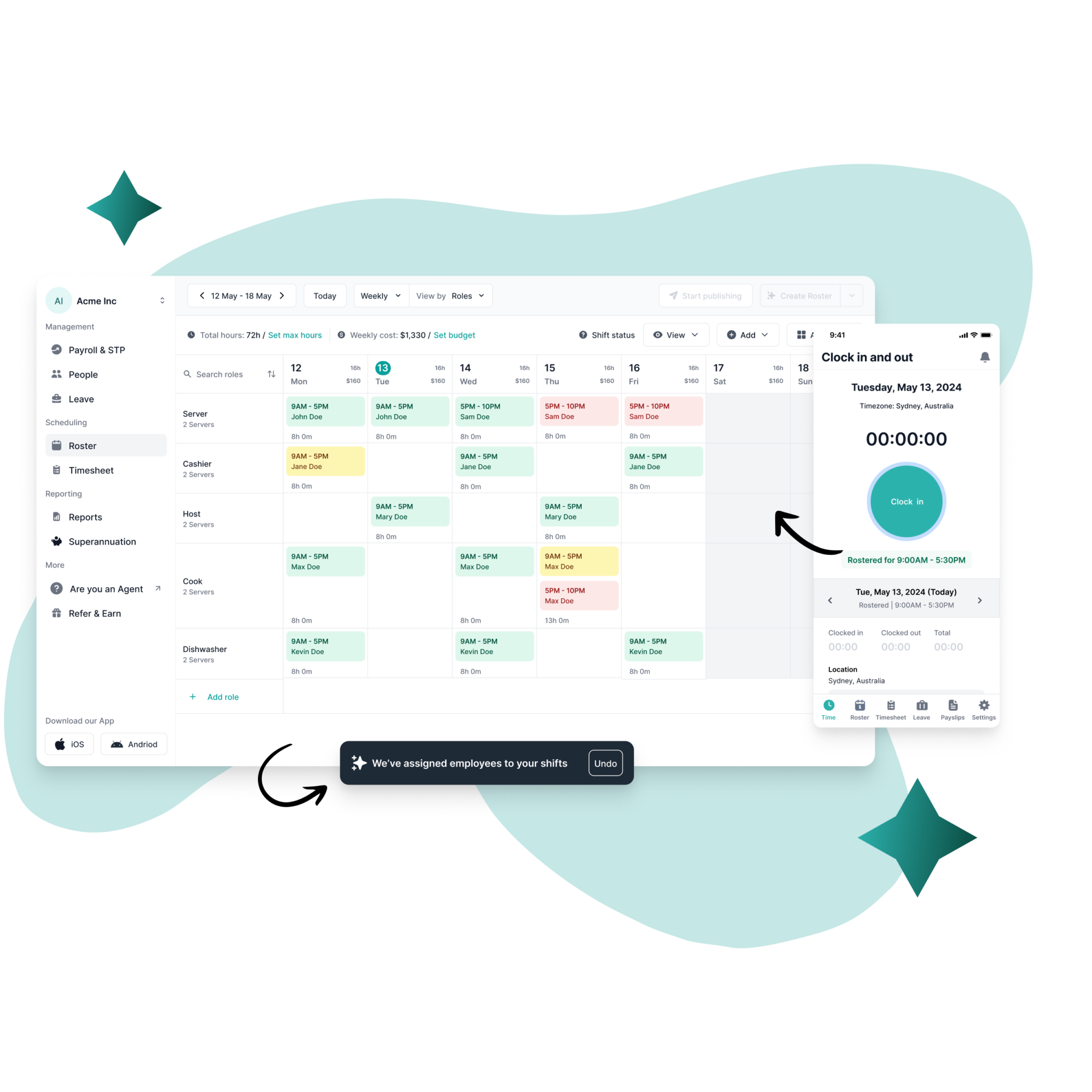 Free AI Rostering Software - Make Easy Rosters with AI! | Payroller