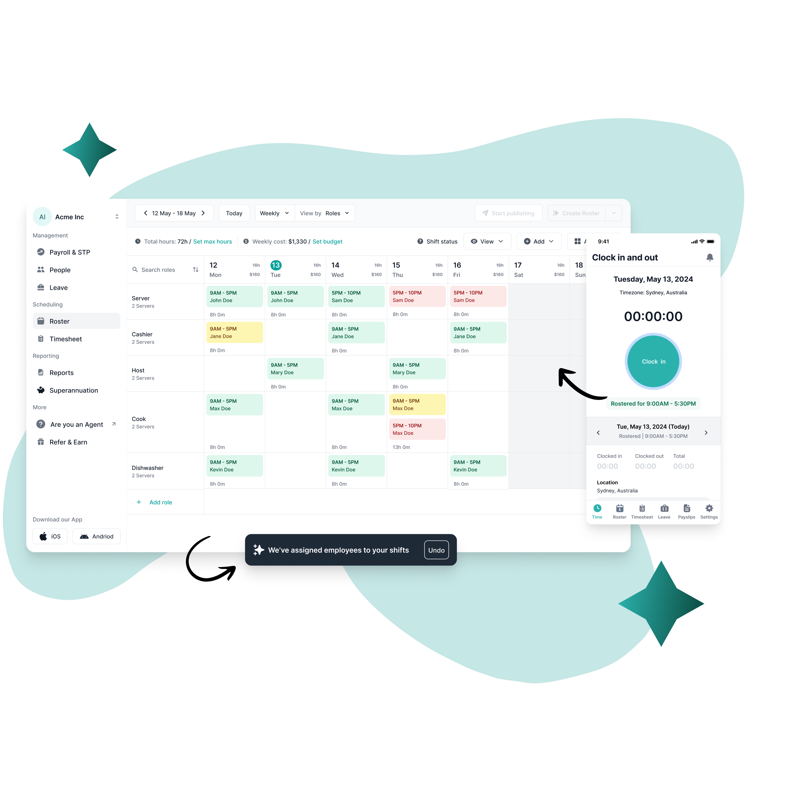 Free AI Rostering Software - Make Easy Rosters with AI! | Payroller