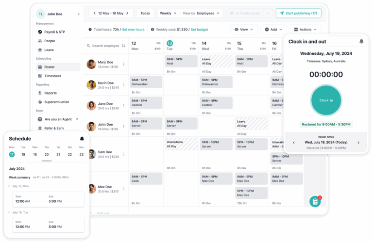 Free Roster Software - Rostering for Small Businesses | Payroller