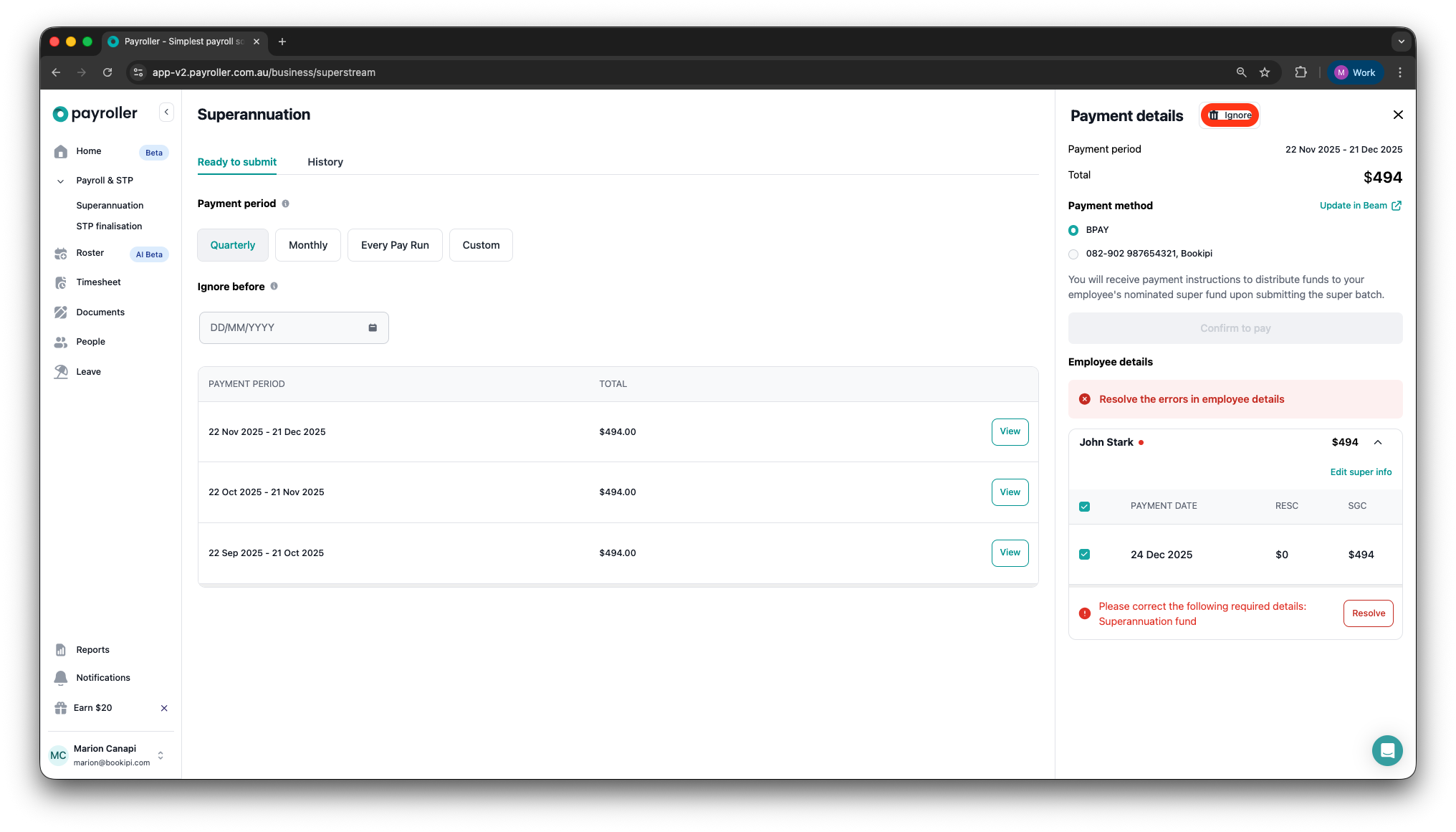 How To Set Up & Submit Super Payments Via BEAM | Payroller